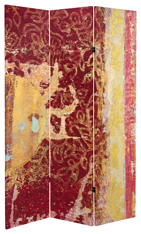 6' Tall Fire Dancer Canvas Room Divider - Contemporary - Screens And ...