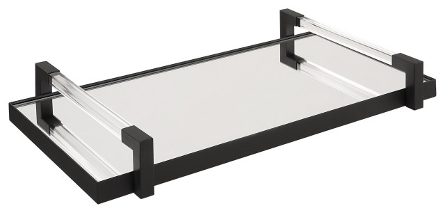 Deki Tray, Matte Black and Clear Acrylic - Contemporary - Serving Trays ...