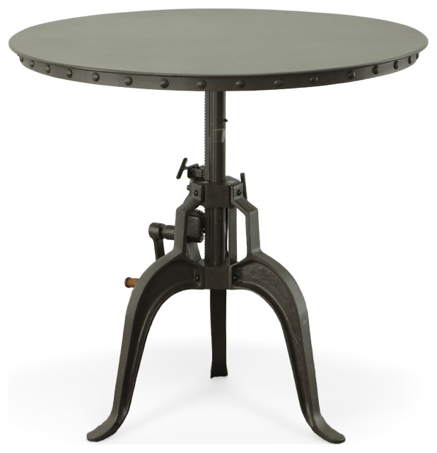 Mundra Adjustable Crank Table - Industrial - Industrial - Dining Tables ...