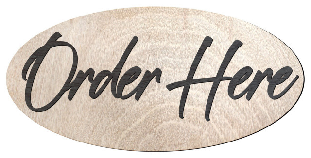 Order Here sign Wooden sign Lightweight sign - Contemporary - Novelty ...
