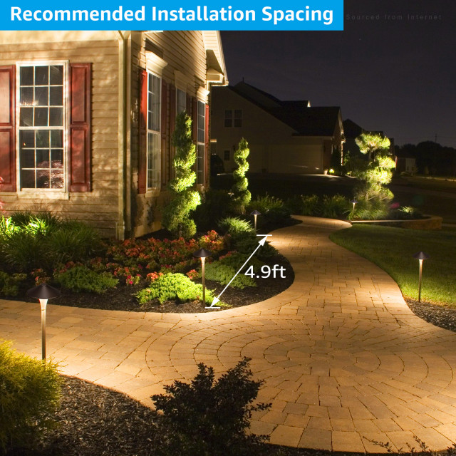 6-Pack 3CCT Low Voltage LED Landscape Pathway Light, Outdoor Lawn ...