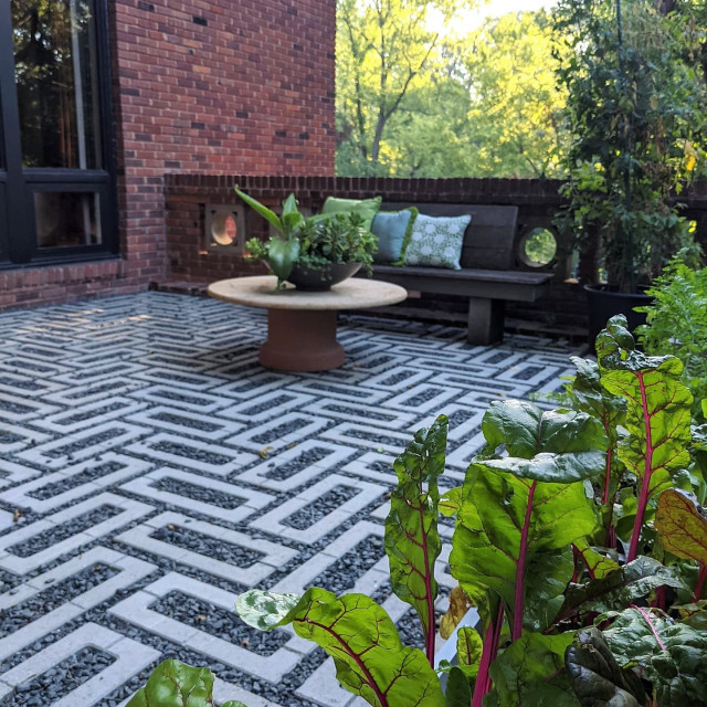 Mid Century Modern Techo-Bloc Paver Patio - Midcentury - Patio - St ...