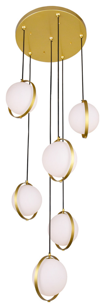Da Vinci 6 Light Multi Light Pendant With Brass Finish - Modern ...