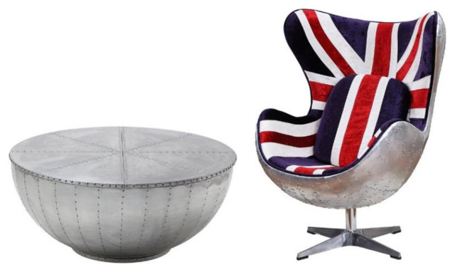 Home Square 2-Piece Set with Accent Chair and Coffee Table with Storage ...