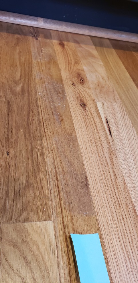 random tacky floor boards after sand and poly