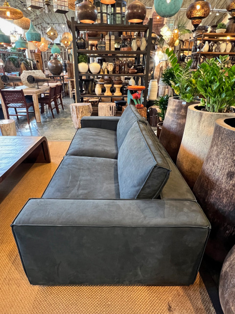 Slate Gray Nubuck Leather Sofa - Transitional - Sofas - by Design Mix ...