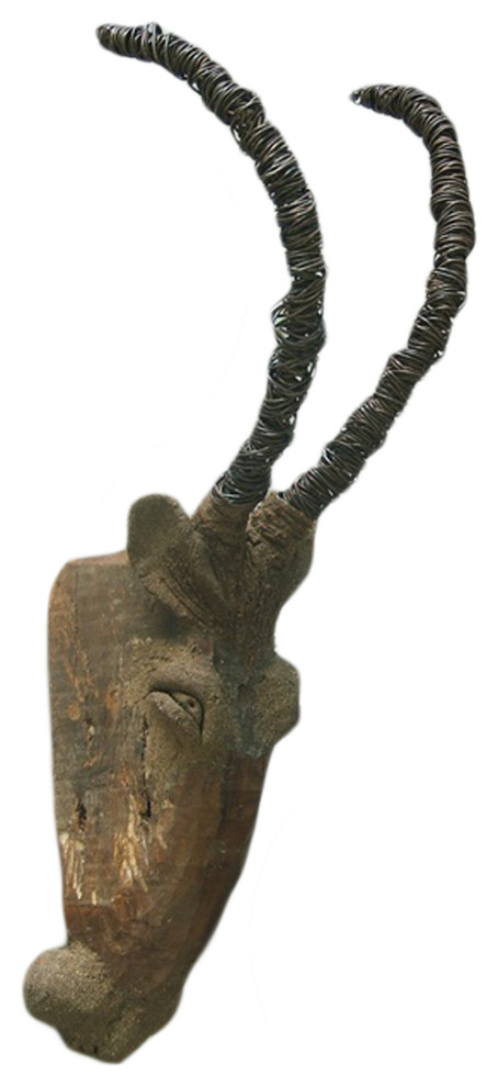 Goat Head Wall Sculpture - Rustic - Wall Sculptures - by Asian Art ...