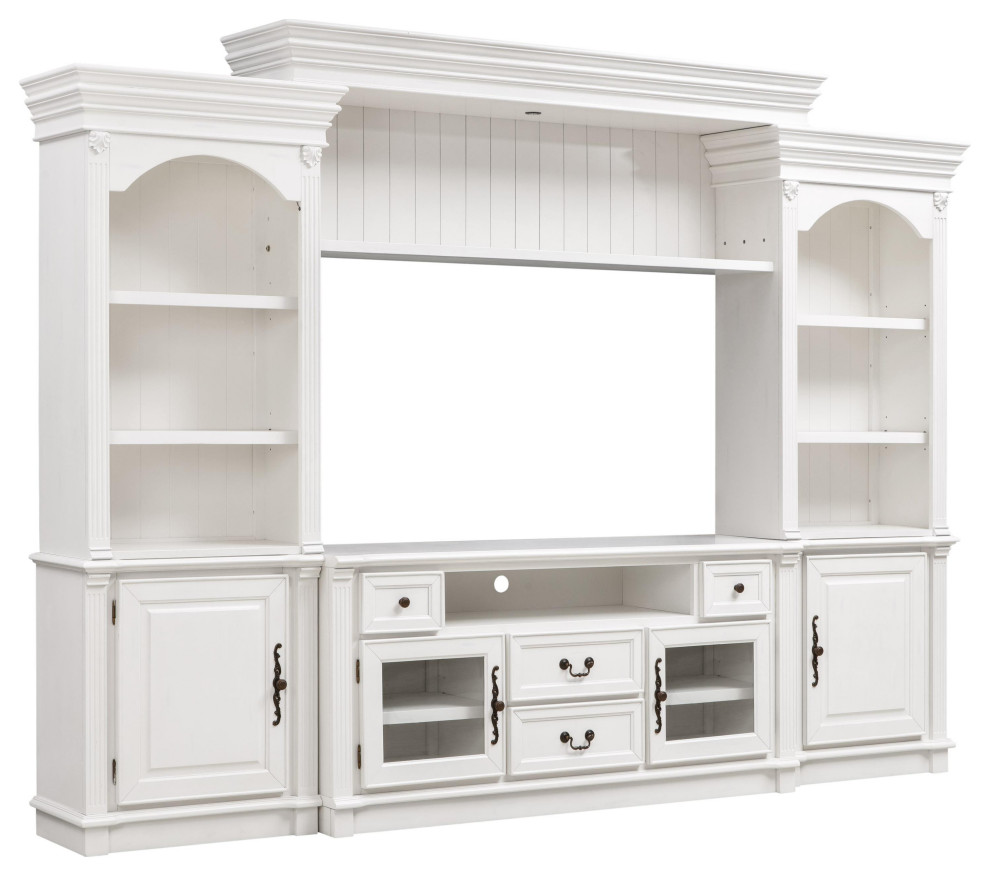 Newport White Entertainment Center - Transitional - Entertainment ...