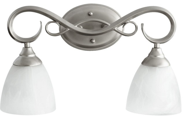 Quorum Powell 2-Light 11" Bathroom Vanity Light in Classic Nickel ...