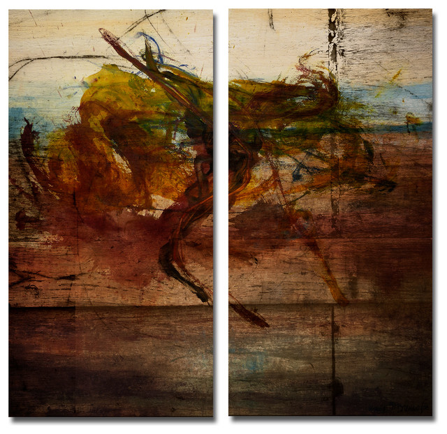 Abstract 2-Piece Canvas Wall Art, 40" Hx40" W - Contemporary - Prints ...