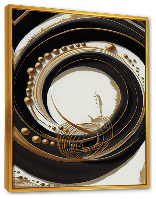 Gold Glamour Circle III Framed Canvas, 34x44 - Contemporary - Prints ...