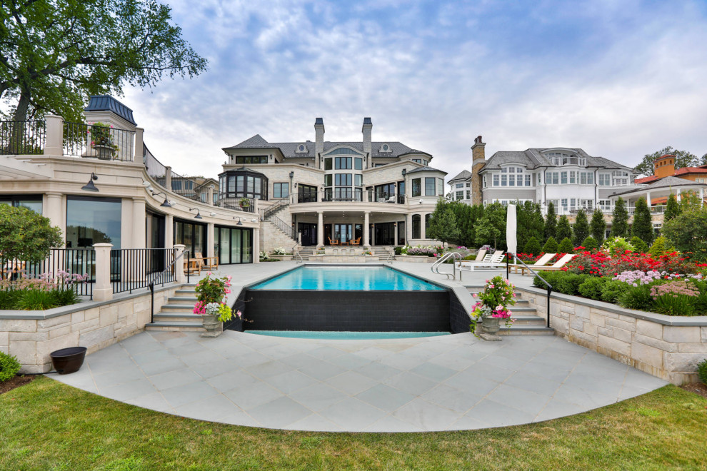 Wilmette, IL Rectilinear Swimming Pool with Separate Hot Tub ...