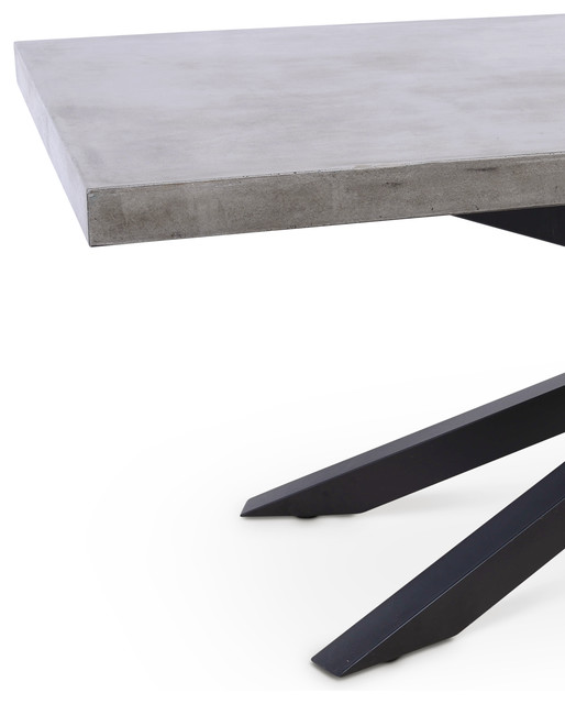 Mixx Hunter Dining Table, Black Frame, Dark Gray Top - Industrial ...