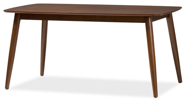 Flora Mid-Century Modern Oak Medium Brown Finishing Wood Dining Table ...
