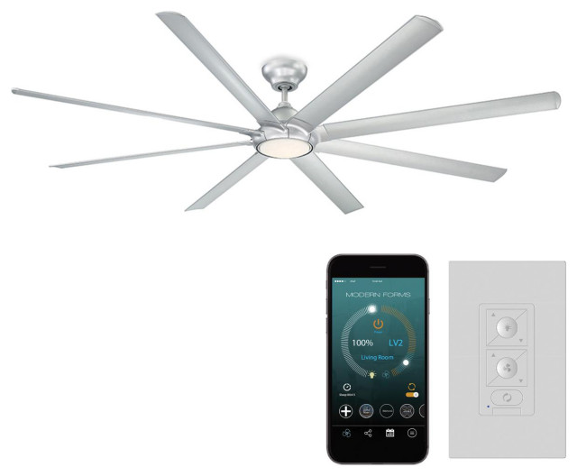 Hydra 1 Light 96 in. Indoor Ceiling Fan, 3500K, Titanium - Transitional ...