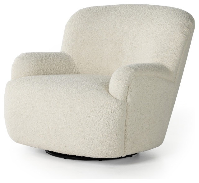 Kadon Swivel Chair, Sheepskin Natural - Transitional - Armchairs And ...