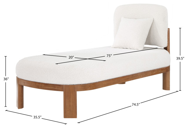 Maybourne Boucle Fabric Upholstered Chaise/Bench - Transitional ...