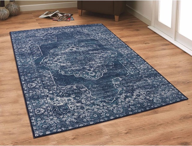 Denim Modena Distressed Vintage Inspired Area Rug, 5'x7' - Contemporary ...