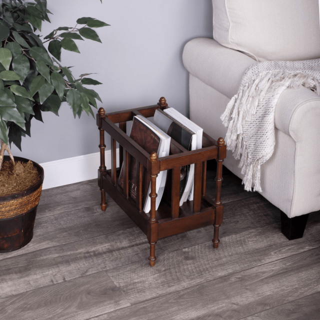 Antique Cherry Magazine Basket - Traditional - Magazine Racks - by ...