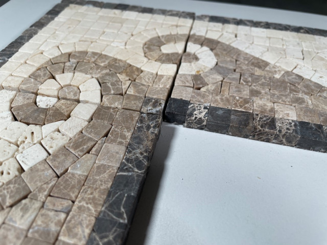 Marble Mosaic Border Listello Insert Tile Surf Emperador 4x12 Tumbled ...