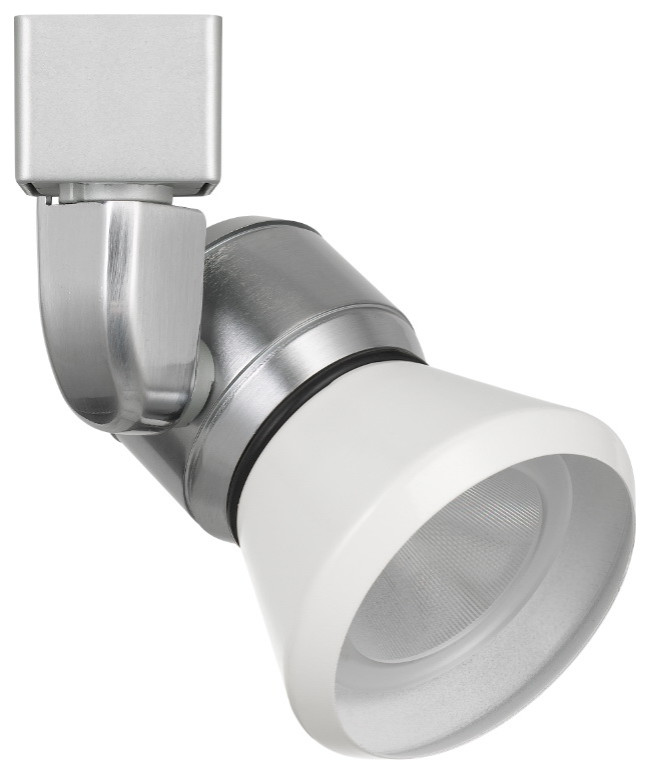 Integrated Dimmable LED Track Head, White Metal Shade, Silver Base ...