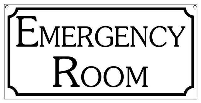 Emergency Room, Aluminum Safety Hospital Sign, 6"x12" - Contemporary ...