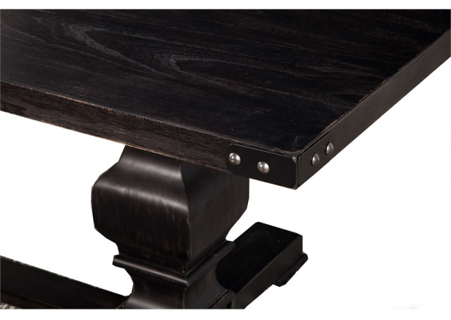 Alpine Furniture Manchester Wood Dining Table in Vintage Black ...