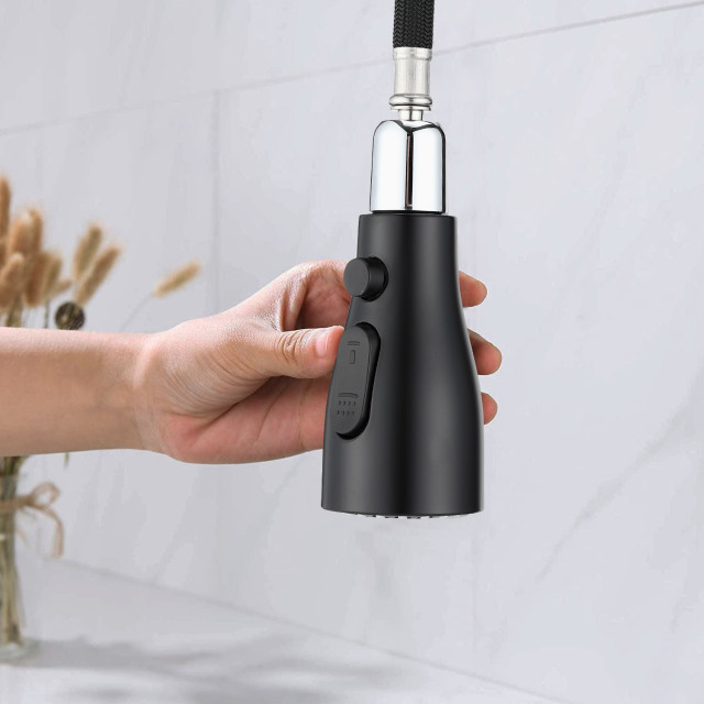Single Handle Pull Down Kitchen Sink Faucet - Contemporary - Kitchen ...