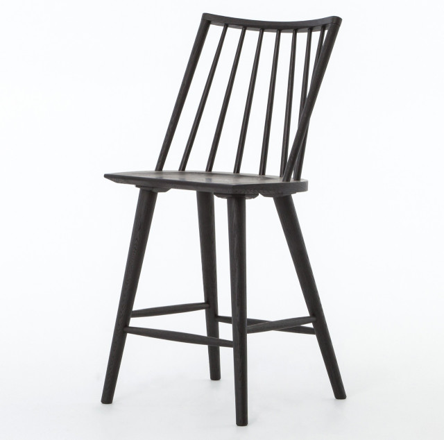 Windsor Counter Stool Black Oak - Midcentury - Bar Stools And Counter ...