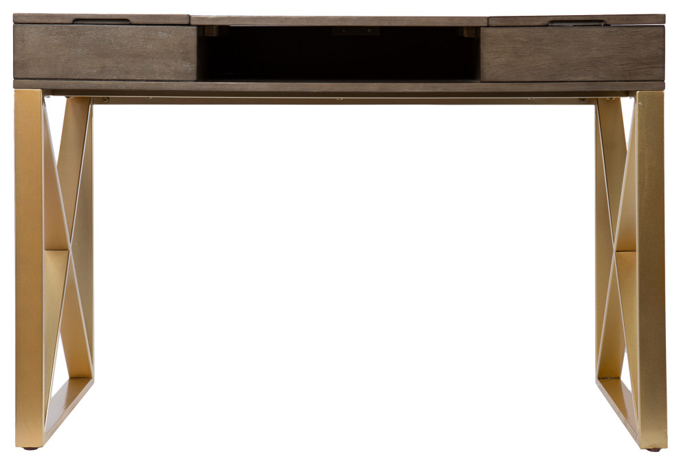 Sawyer Two-Tone Desk With Storage - Contemporary - Desks And Hutches ...