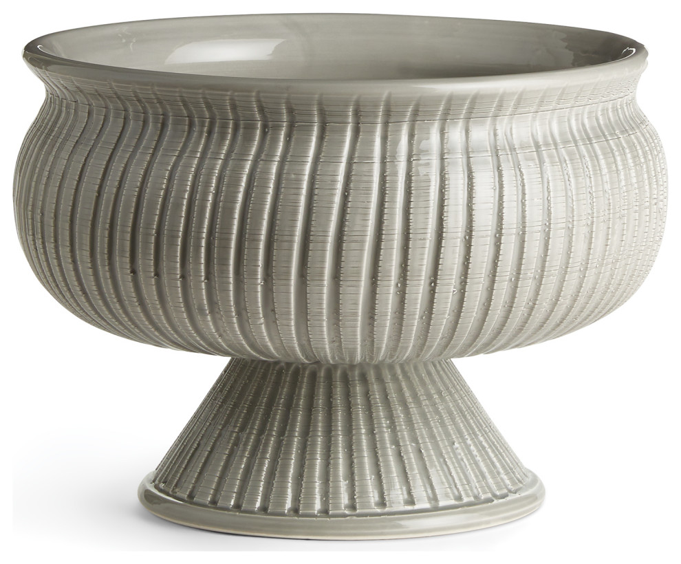 Graffio Decorative Footed Bowl, Gray, 14.75x14.75x10 - Transitional ...