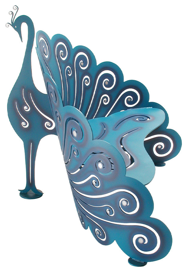 Peacock Bench - Contemporary - Outdoor Benches - by Cricket Forge | Houzz