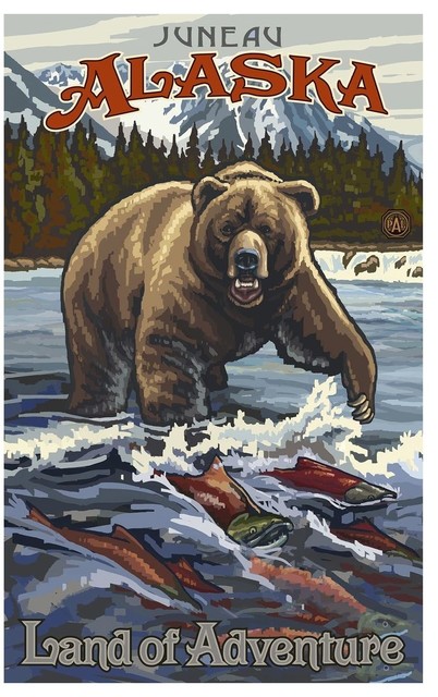 by Artist Paul A. Lanquist Juneau Alaska Land Of Art Print, 30"x45 ...