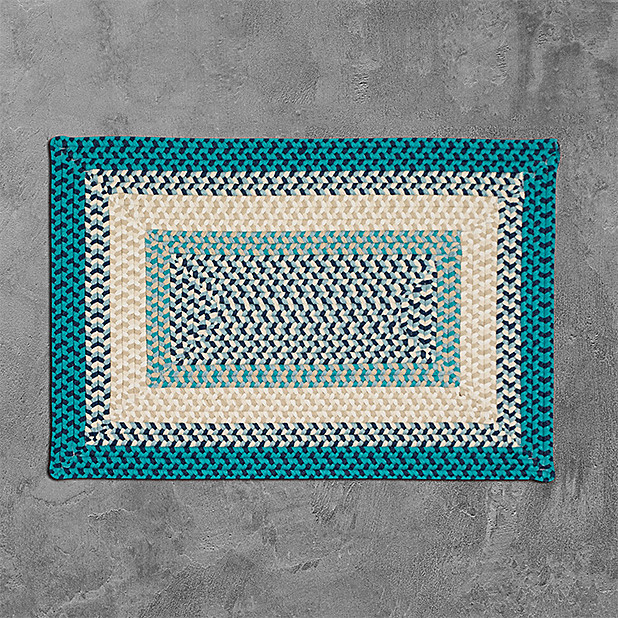Montego Oceanic 2'x5', Runner Rectangle Rug, Braided - Beach Style ...