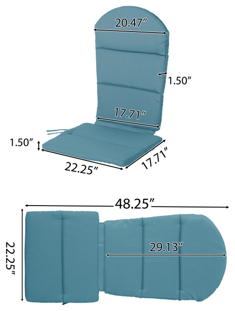 GDF Studio Malibu Outdoor Water-Resistant Adirondack Chair Cushion ...