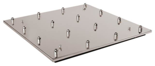 Multi-Port Canopy, Brushed Nickel, 19.25"Lx19.25"Wx1" - Modern ...