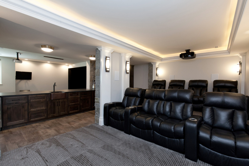 Benton Modern Farmhouse Home Theater - Modern - Home Theater - Chicago ...
