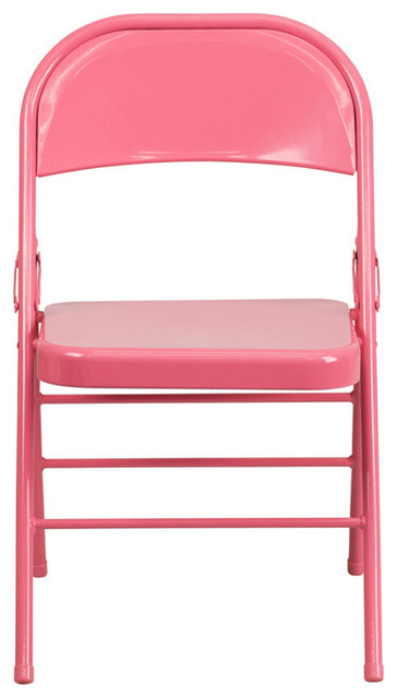 Hercules Colorburst Series Bubblegum Pink Metal Folding Chair ...