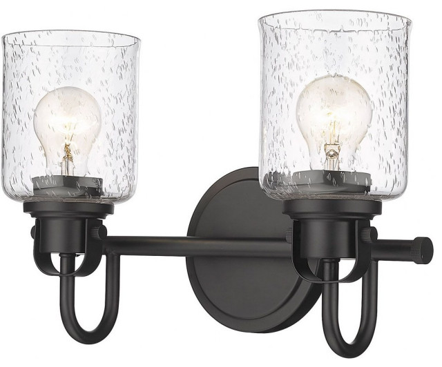 2 Light Vanity Light Fixture In Transitional Style-9.5 Inches Tall and ...