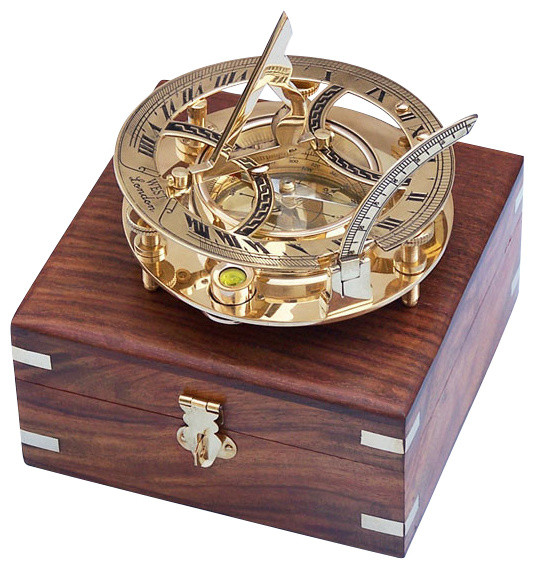 Brass Round Sundial Compass 6'', Brass Sundial Compass, Brass Compass ...