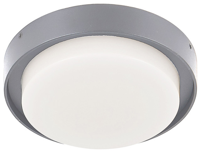 Bailey Exterior Ceiling Light, Gray, 5.875"Dx1.5"H, 5.875"Dx1.5"H ...