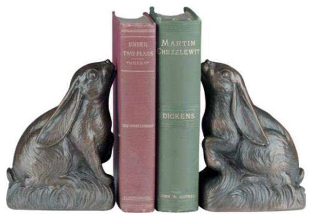 Traditional Lodge Resin Rabbit Bookends - Farmhouse - Bookends - by ...
