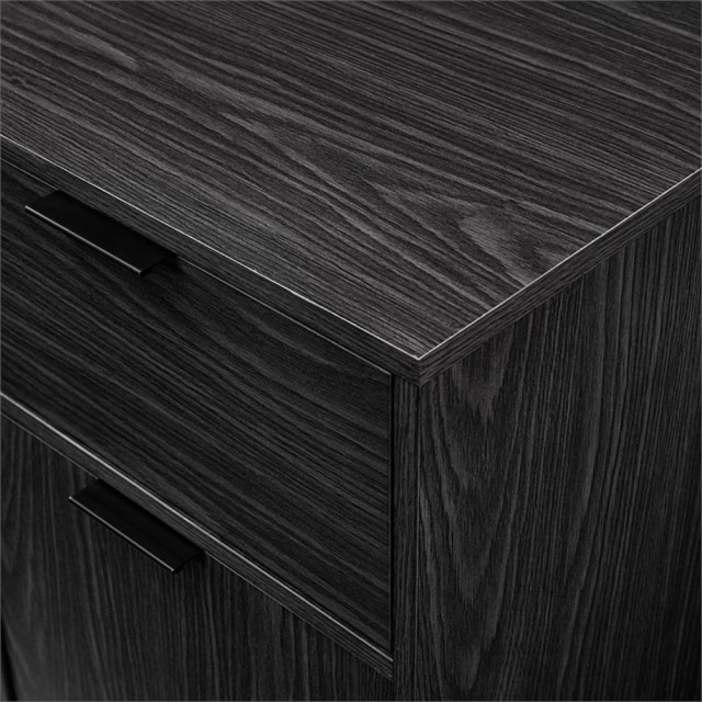 Pemberly Row 48" Modern 2-Drawer and 2-Door Wood Bar Cabinet - Graphite ...