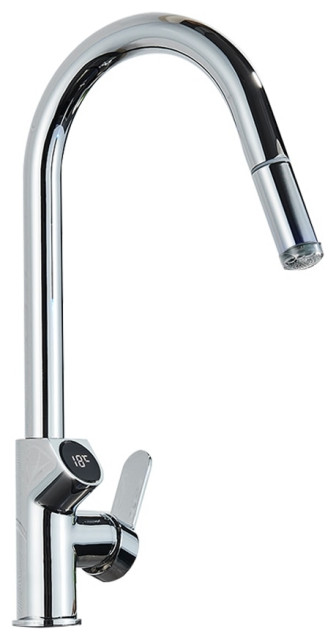 Smart Temperature Display Extendable Pull Out Mixer Tap - Contemporary ...