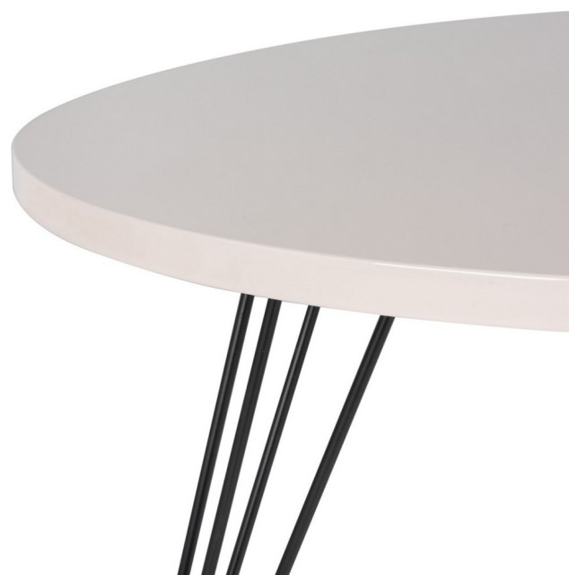 Clive Retro Mid Century Lacquer Coffee Table Taupe/ Black - Midcentury ...