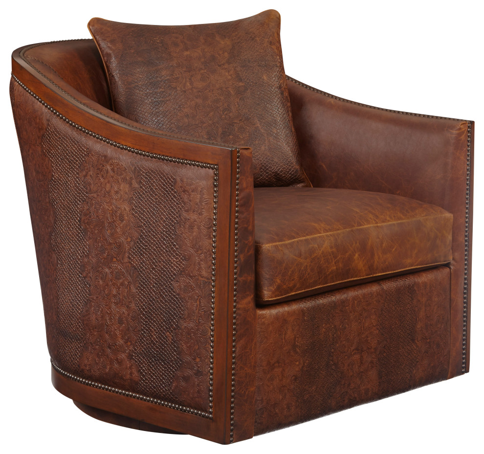 Durango American Bison Swivel Chair - Transitional - Armchairs And ...