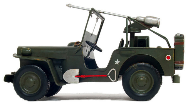 1941 WILLYS MB OVERLAND JEEP GREEN METAL HANDMADE scale model car ...