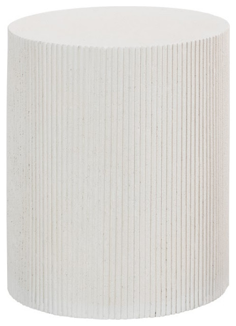 Groovy Side Table, White Stone, 16x16x20"h - Transitional - Side Tables ...