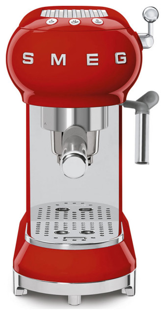 Smeg Red Stainless Steel 50's Retro Espresso Machine - Transitional ...