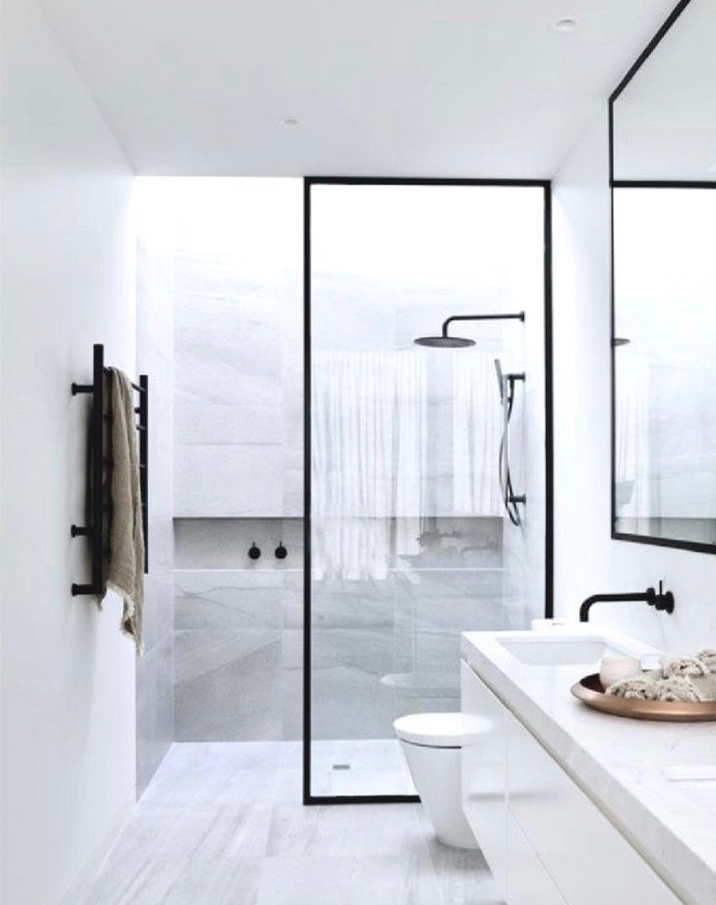 Large format tile on shower floor | Houzz Forum
